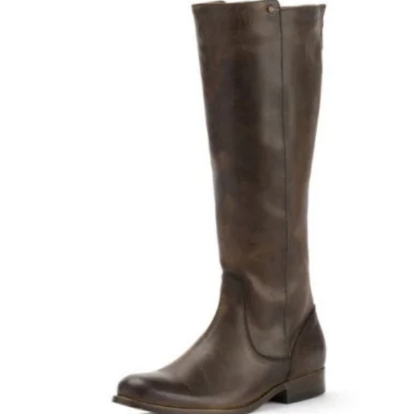 Frye | Shoes | Nib Melissa Stud Tall Leather Frye Boot Chocolate | Poshmark